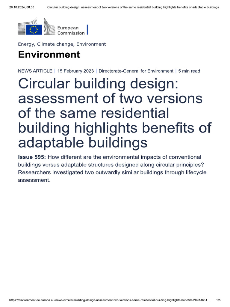 Circular Building Design - Assessment Of... Lights Benefits of Adaptable Buildings | PDF