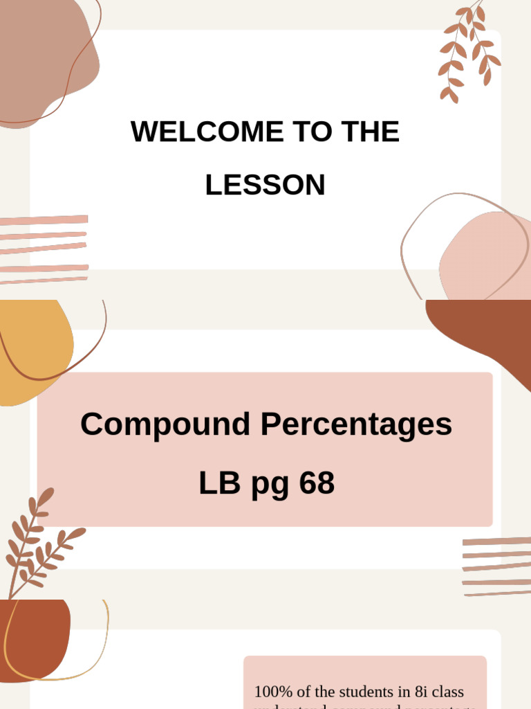 8i - Understanding Compound Percentages | PDF | Percentage | Interest