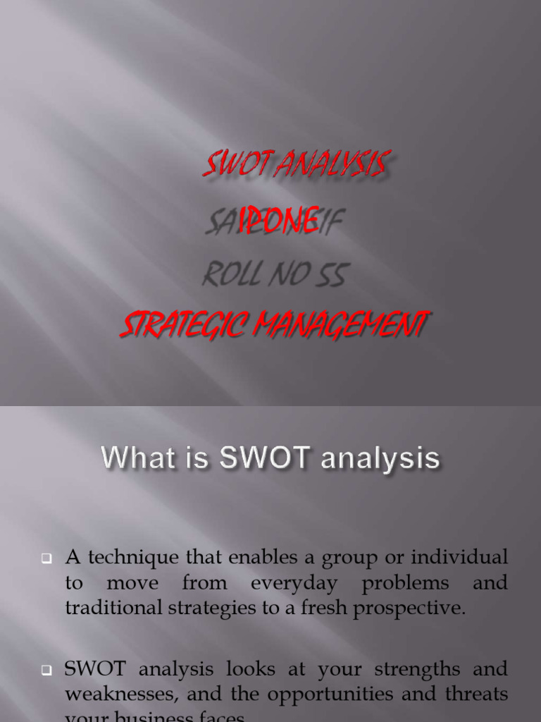SWOT iPhone | PDF | Swot Analysis | Strategic Management