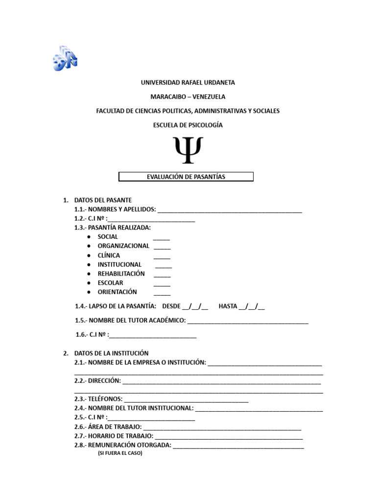 Formato de Evaluacion Tutor Institucional | PDF | Sicología