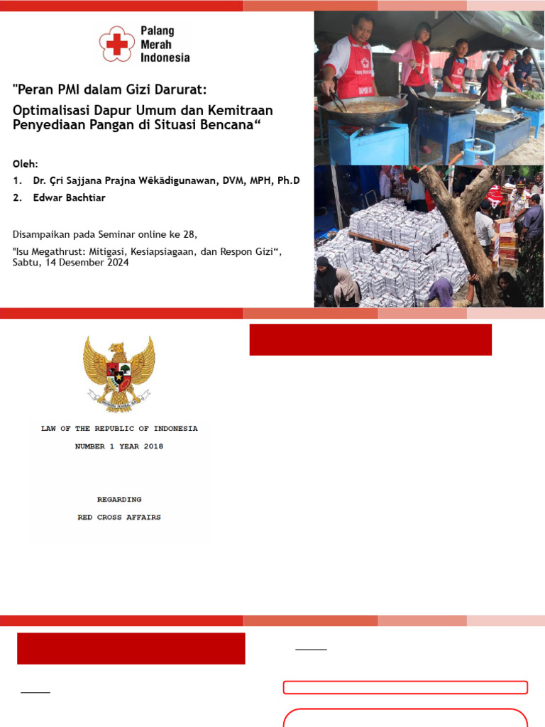 Peran PMI dalam Gizi Darurat & Dapur Umum_Materi Ibu Dr Weka & Pak Edo | PDF
