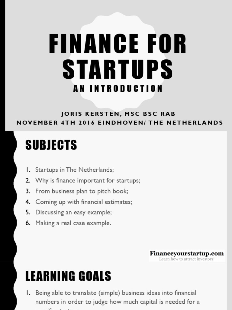 Finance for Startups | PDF | Venture Capital | Corporate Finance