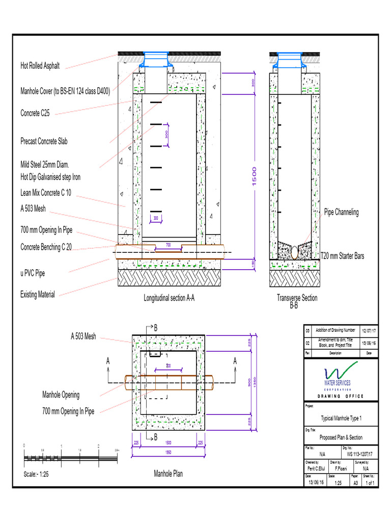 Typical Manhole Detail Drawing | PDF | Secondary Sector Of The Economy ...