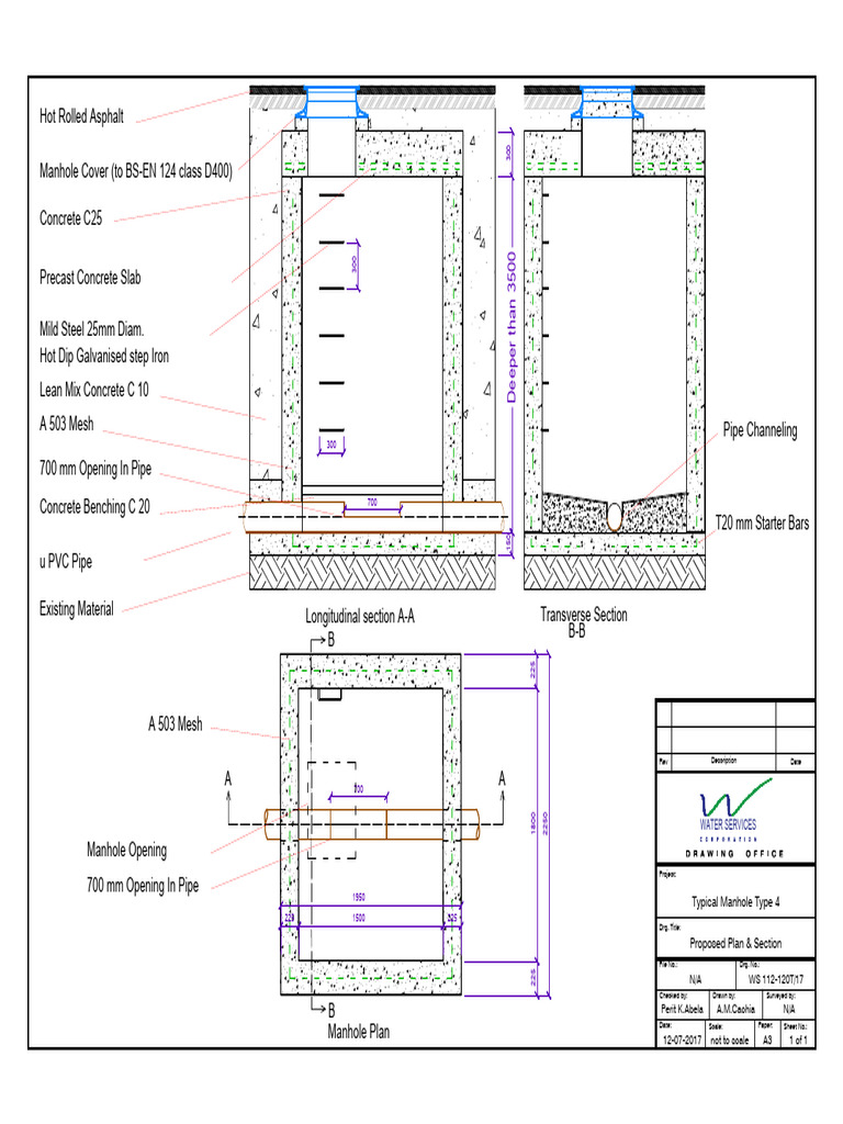 Section Detail of Manholes - type 4 | PDF | Secondary Sector Of The ...