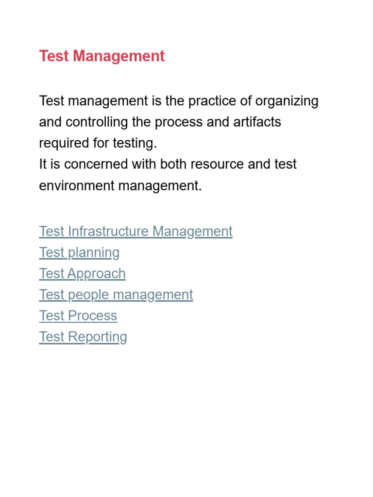 Test Management | PDF