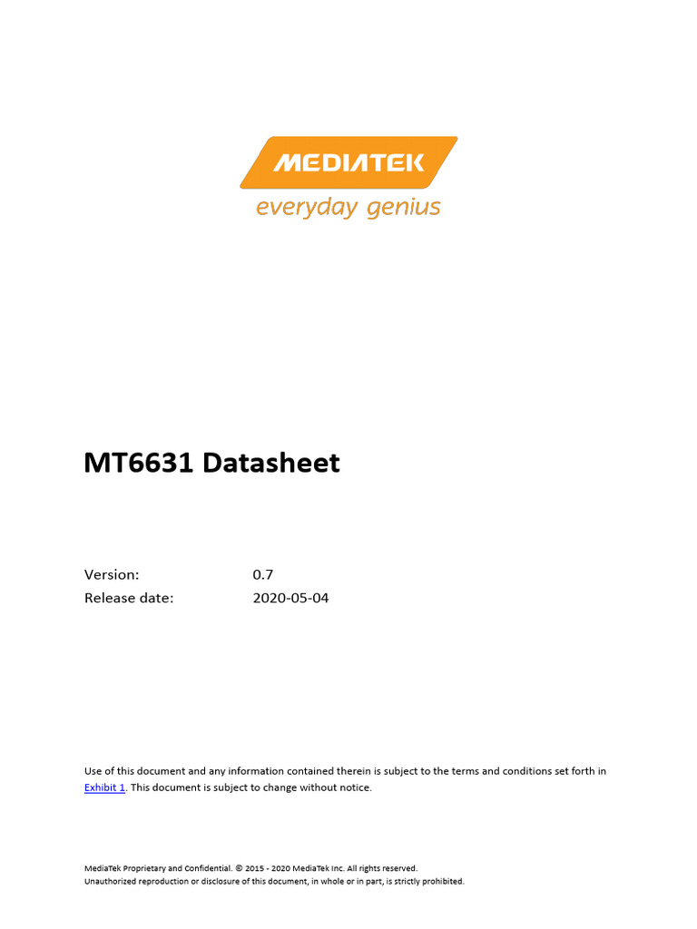 MT6631 Datasheet | PDF | Wi Fi | Bluetooth