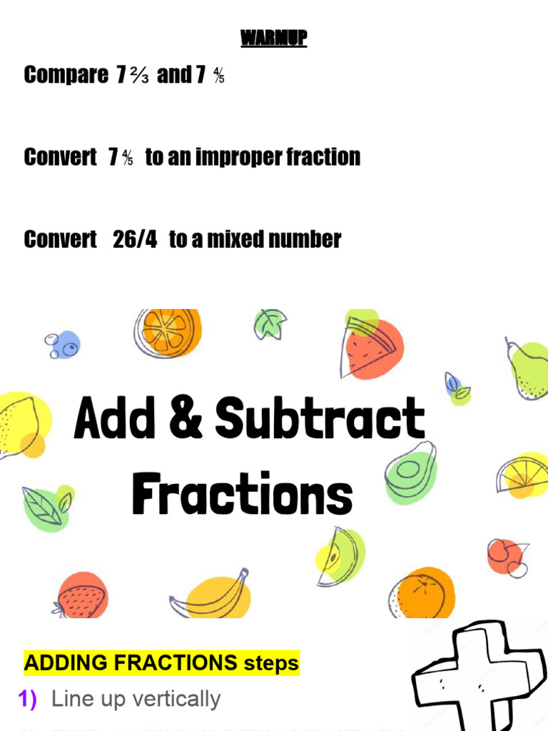 Add Subtract Fractions Notes 2020 | PDF