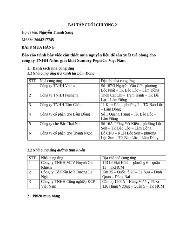 QLCL 13DHHH03 NguyenThanhSang 2004217745 BTCC2 8 | PDF