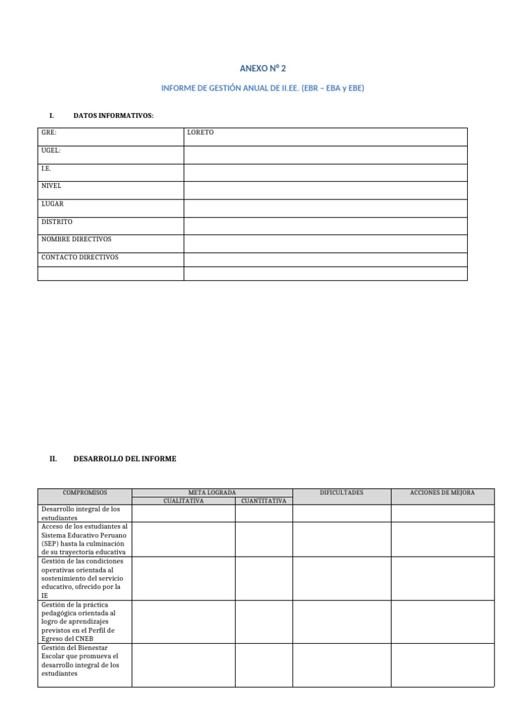 87738-Anexo-02-Informe Gestion Escolar Anual Iiee | PDF
