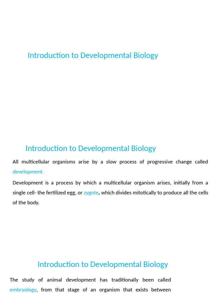 Overview of Developmental Biology | PDF