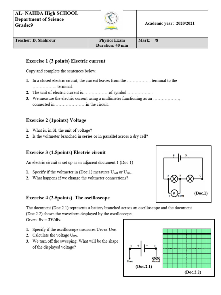 Quiz (DC Voltage) | PDF | Voltage | Electromagnetic Compatibility