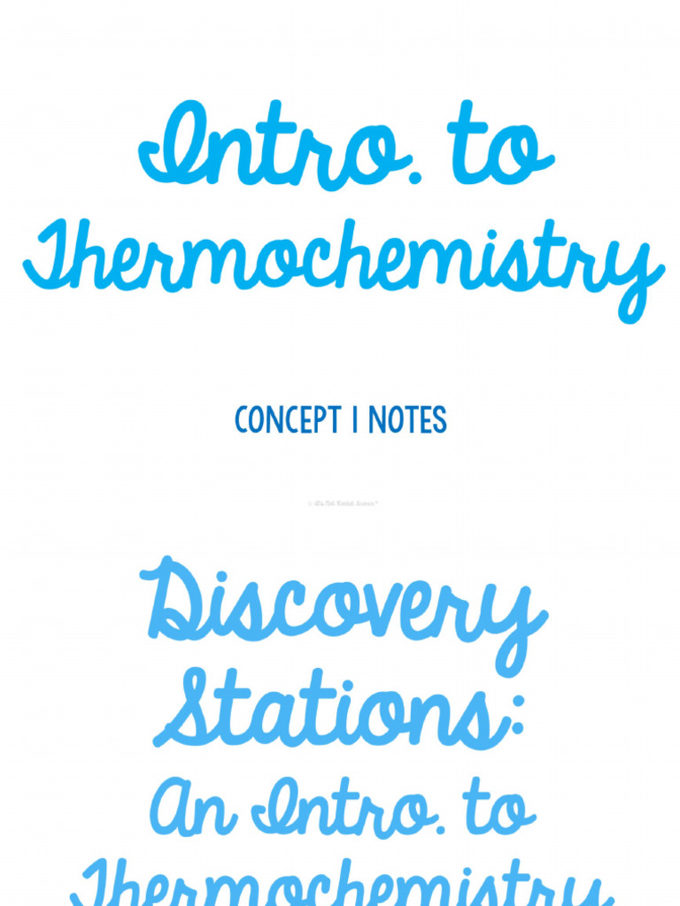 Concept 1 Notes - Thermochemistry | PDF | Heat | Calorie