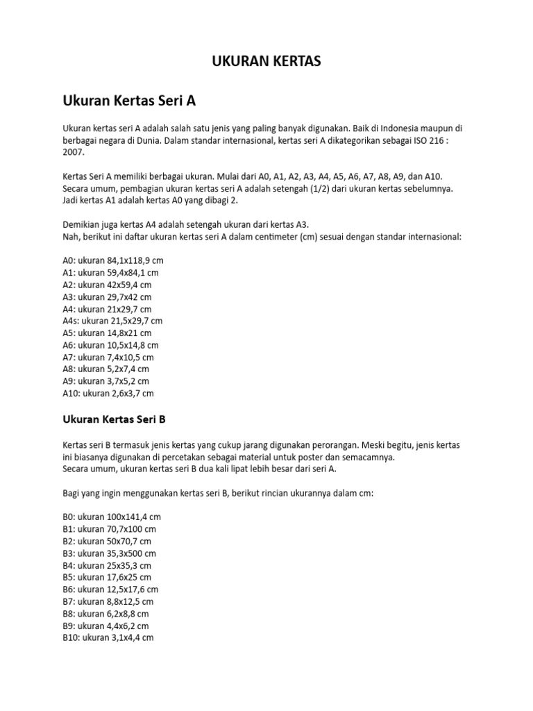 Ukuran Kertas | PDF