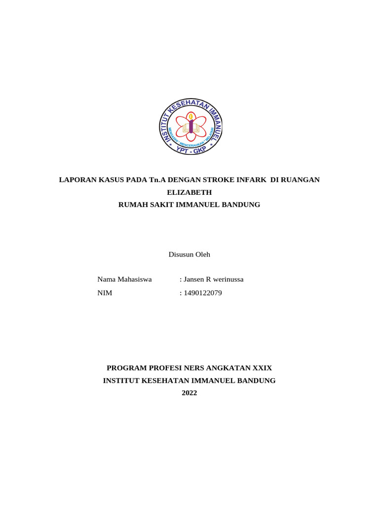 Laporan Kasus Stroke Infark Tn. A di RS Immanuel | PDF