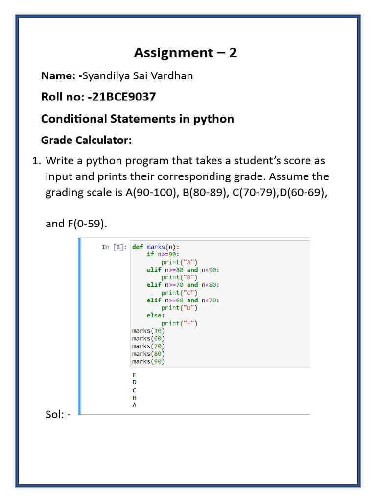 Assignment-2 | PDF | Control Flow | Python (Programming Language)