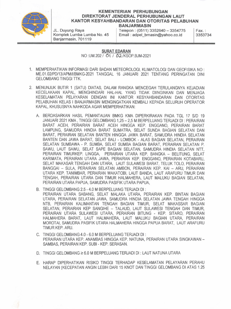 Surat Edaran BMKG | PDF