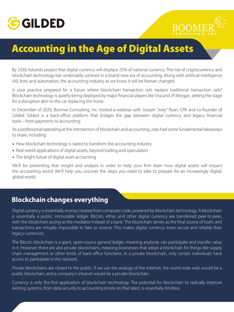 Accounting in The Age of Digital Assets | PDF