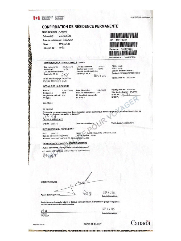 Confirmation - de Résidence | PDF