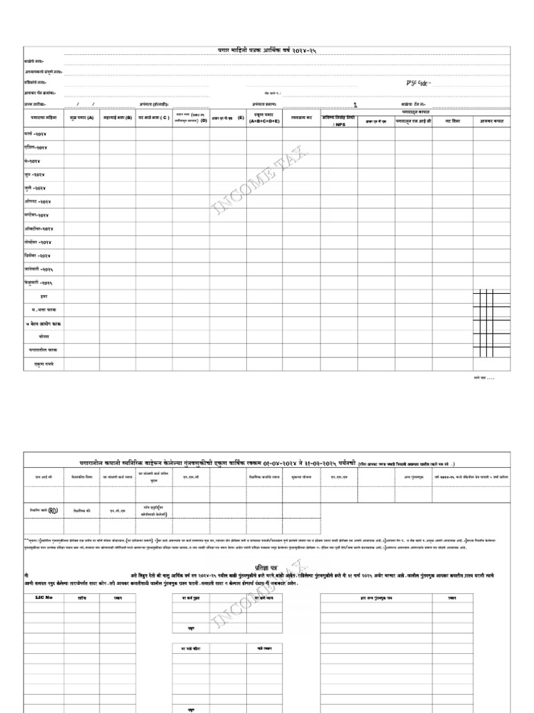 Income Tax Pagar Patrak 2024-25 | PDF