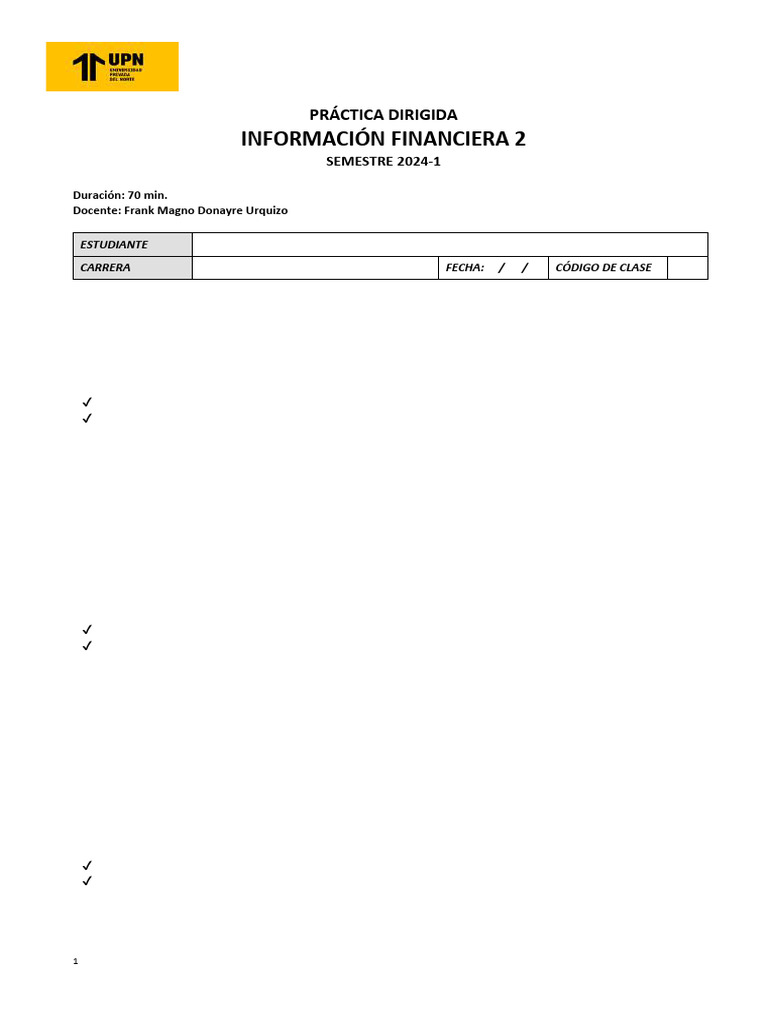 Práctica Dirigida S4 - If2 | PDF | Contabilidad | Franquiciamiento