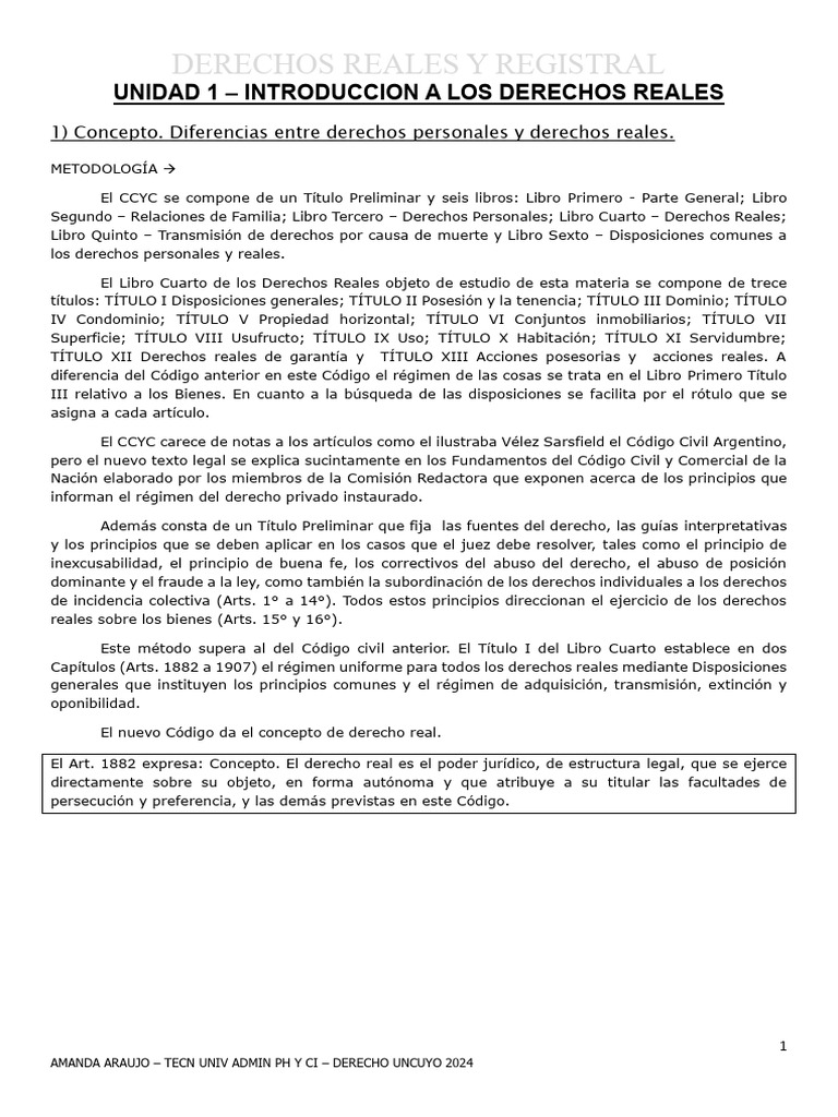 Carpeta de Derechos Reales y Registral | PDF | Propiedad | Condominio