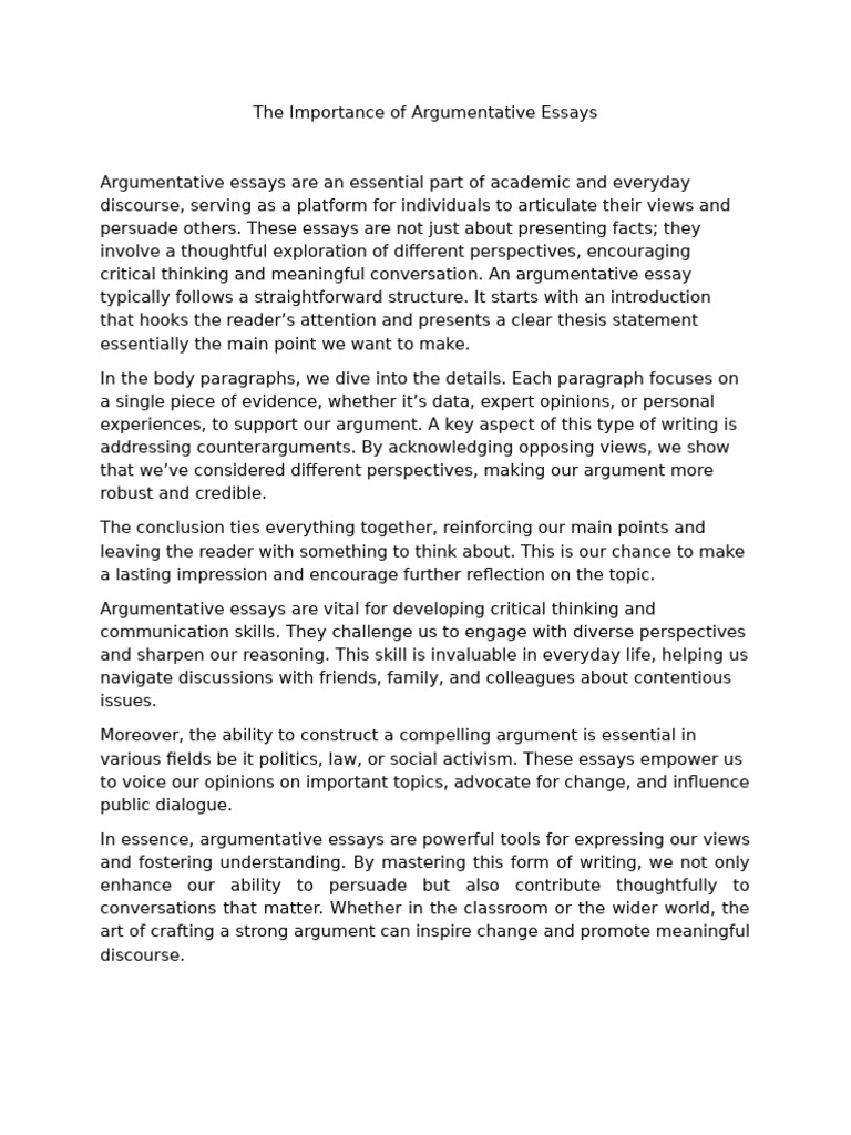 Document (1) (1) Essay Argumentative | PDF