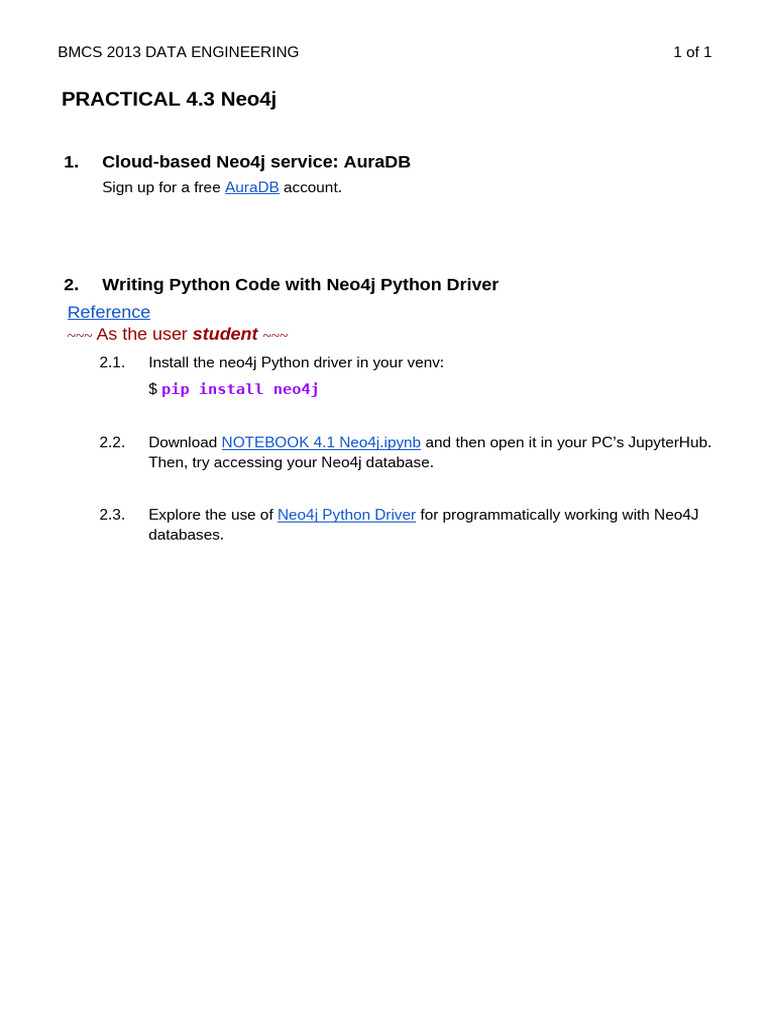 Practical 4.3 Neo4j | PDF