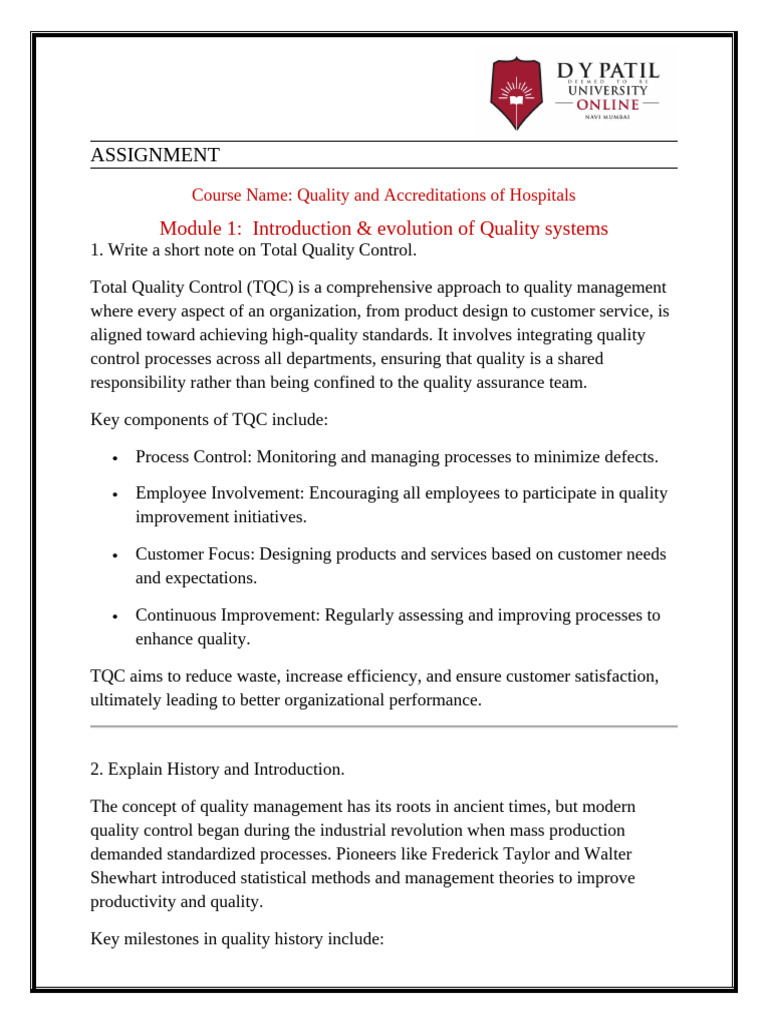 Hospital Quality Systems Overview | PDF | Quality (Business) | Quality ...