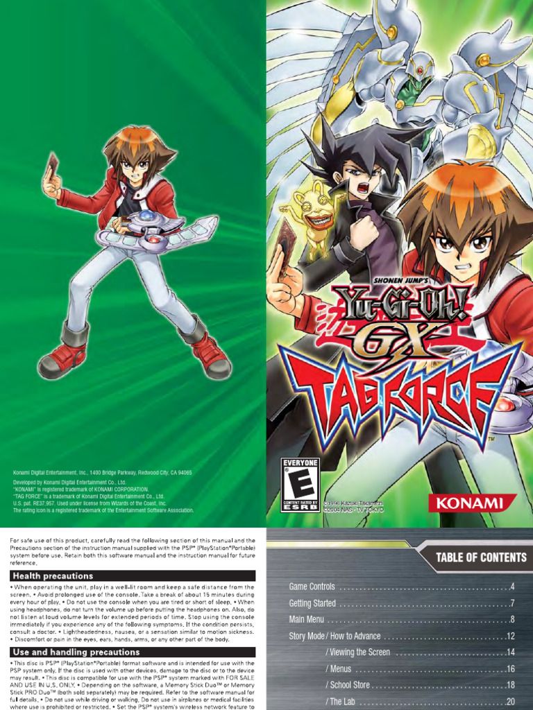 Yu-Gi-Oh! GX Tag Force Manual | PDF | Menu (Computing) | Cursor (User Interface)