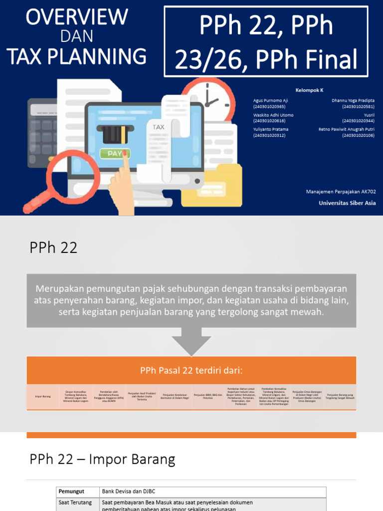 Manajemen Perpajakan_AK702_Kelompok 2_PPh 23, PPh 23-26, PPh Final | PDF