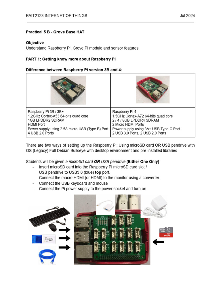 Practical 5B - Grove Base HAT | PDF | Raspberry Pi | Computer Engineering