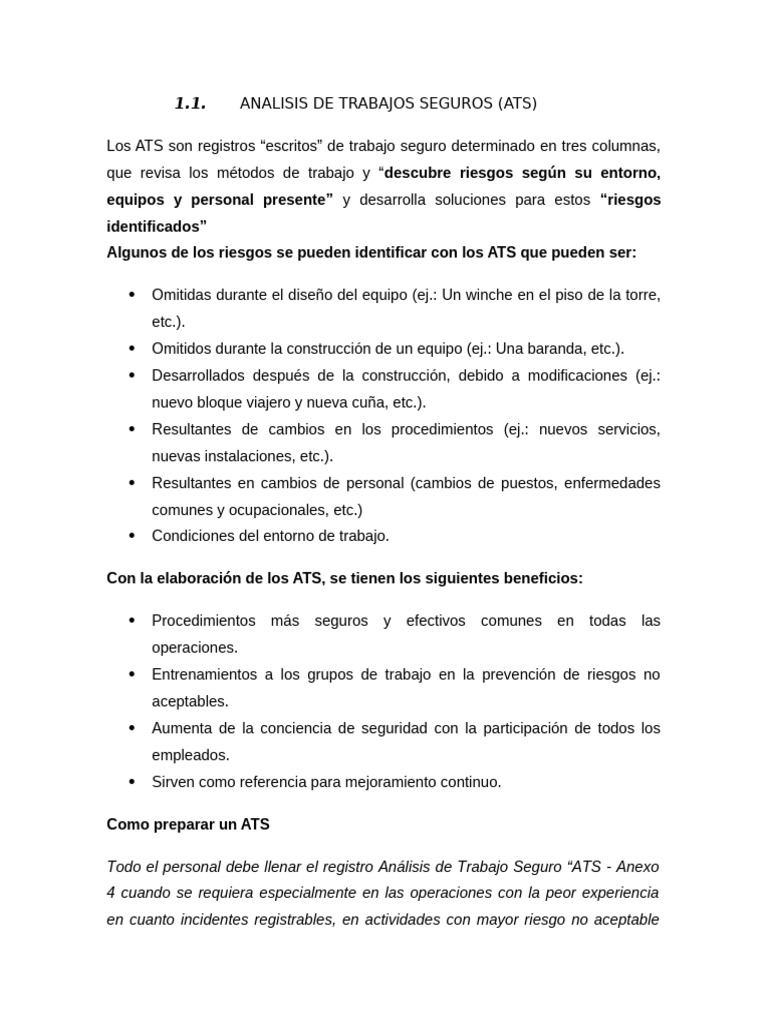 Procedimiento Para Analisis de Trabajos Seguros | PDF