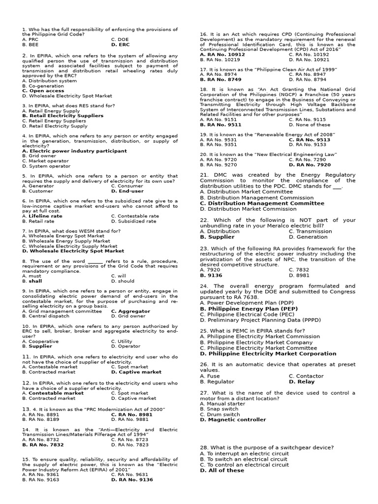 Sample-MCQ | PDF | Electrical Grid | Electric Power Distribution