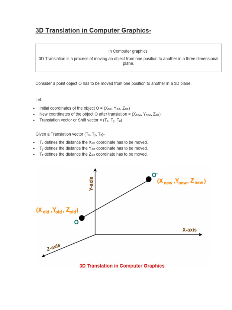 Unit I T 3D Geometric Transformations | PDF | Cartesian Coordinate ...