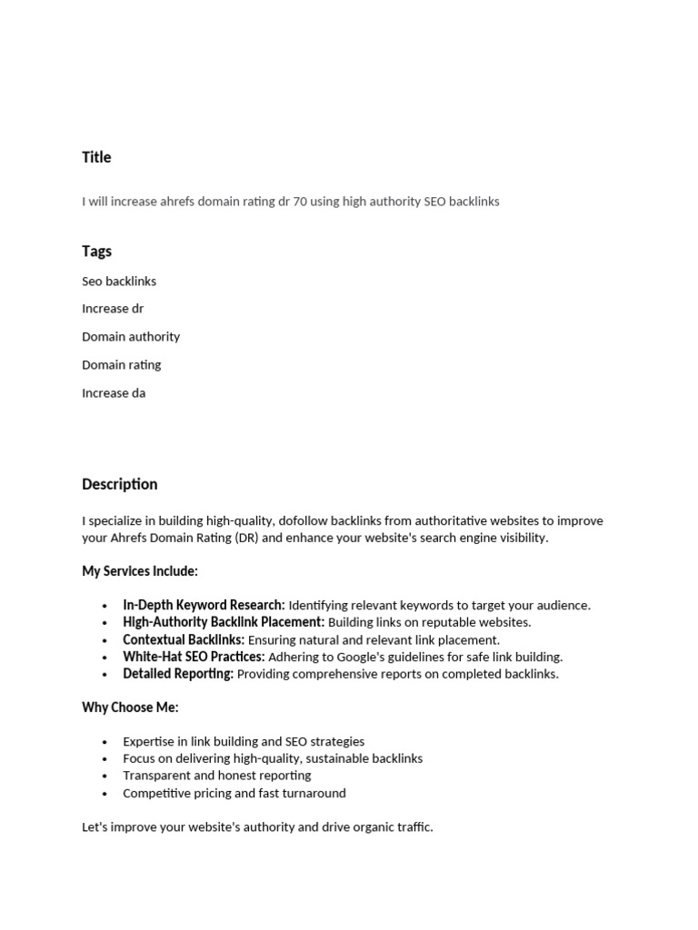 Increase Domain Rating | PDF