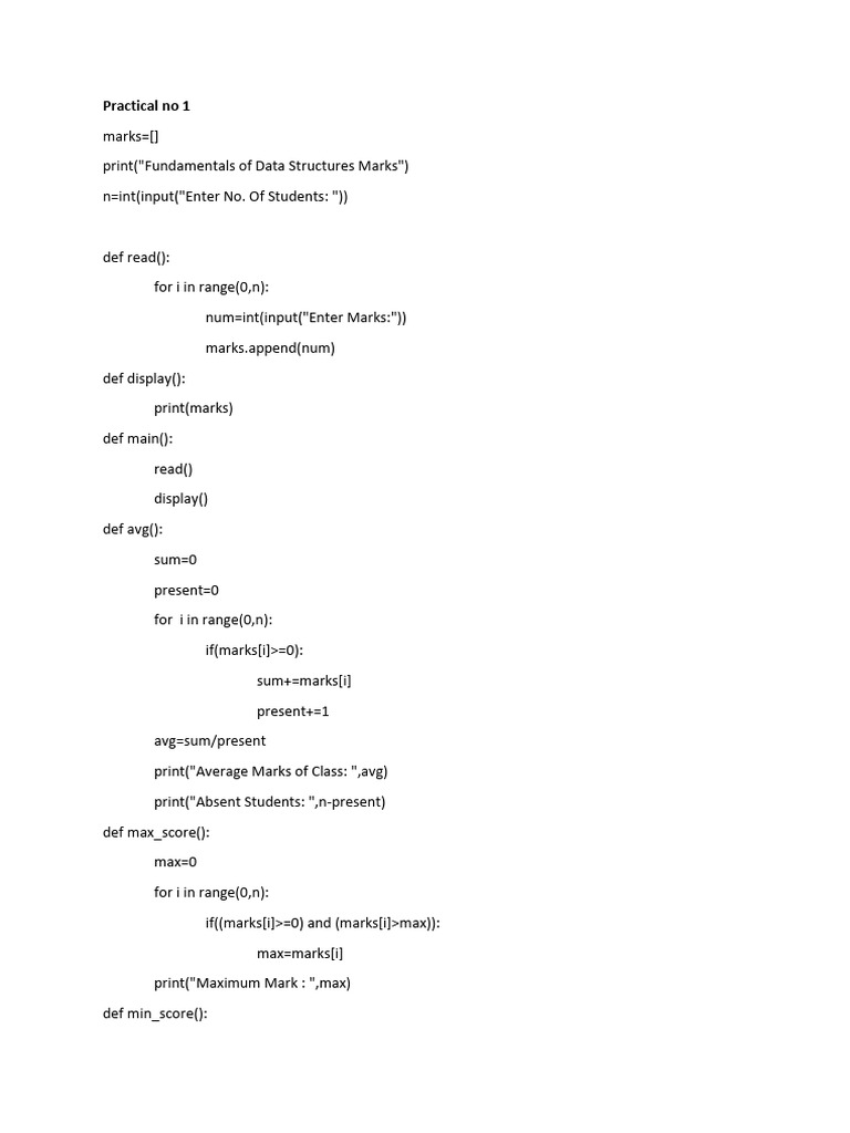 Practical no 1 | PDF
