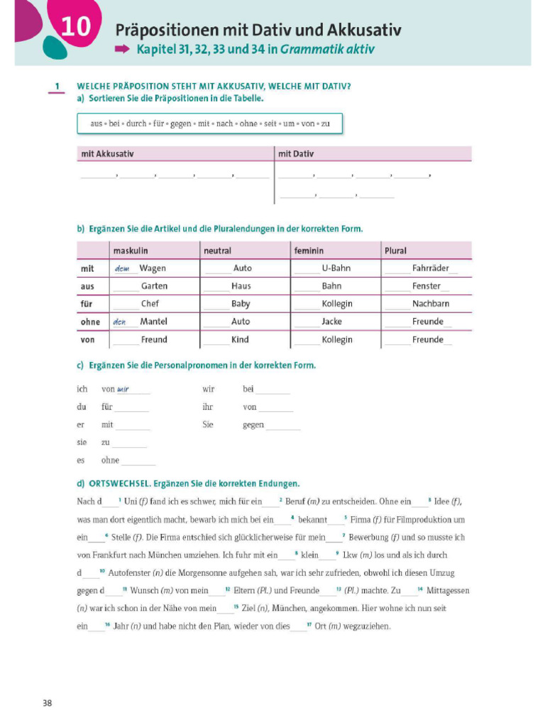 10.präpositionen Mit DAT Und AKK | PDF