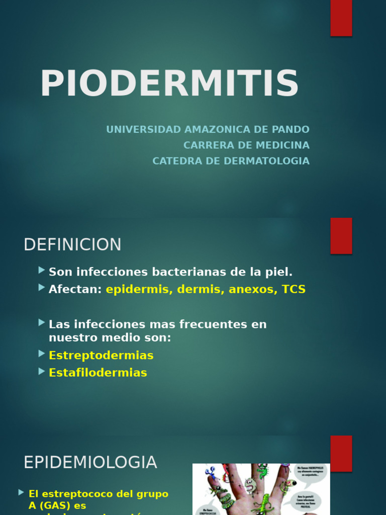 PIODERMITIS | PDF | Medicina CLINICA | Epidemiología