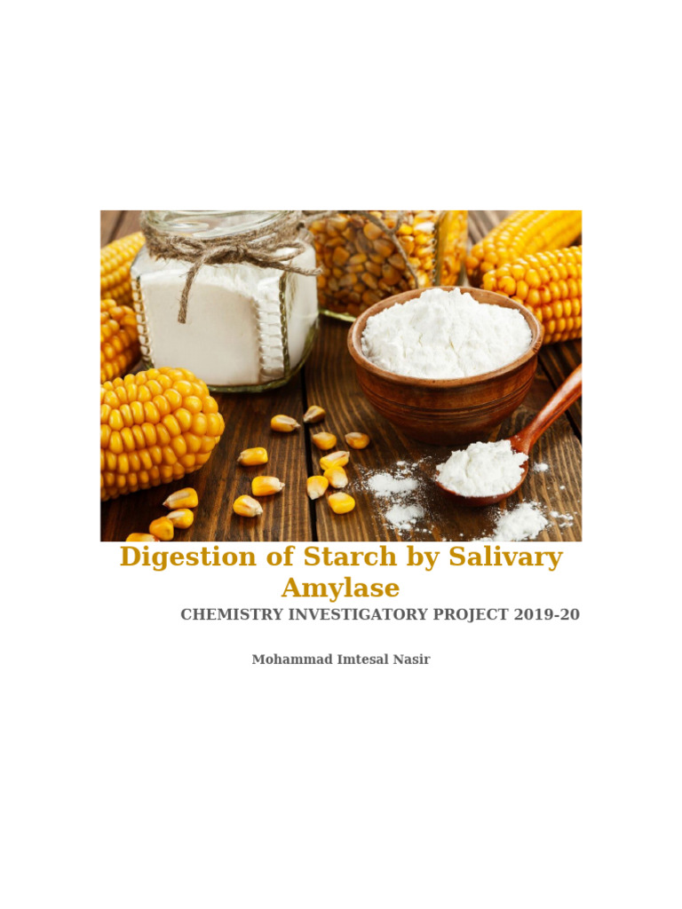 Digestion of Starch by Salivary Amylase | PDF | Digestion | Enzyme