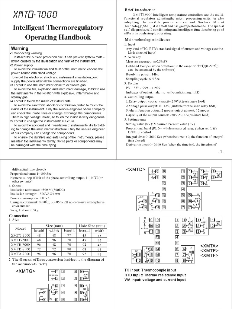 XMT 7000 说明书 | PDF