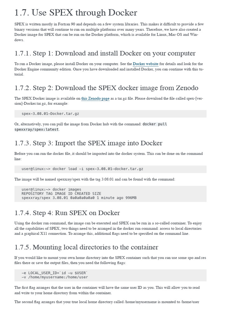 Use SPEX through Docker | PDF | Directory (Computing) | Software Engineering