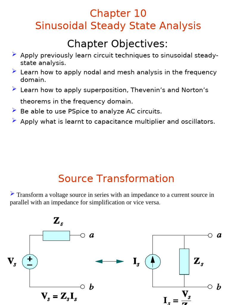 Sinusoidal Steady State Analysis B | PDF | Electrical Impedance | Electrical Network