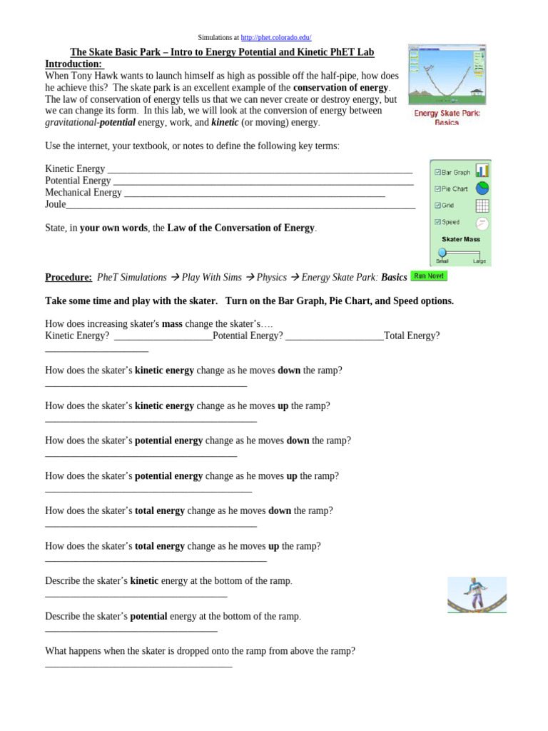 Energy Skate Park - Used | PDF | Potential Energy | Kinetic Energy
