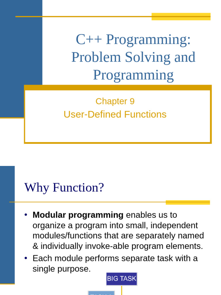 Chap09 User Defined Functions Pdf Namespace Scope Computer Science