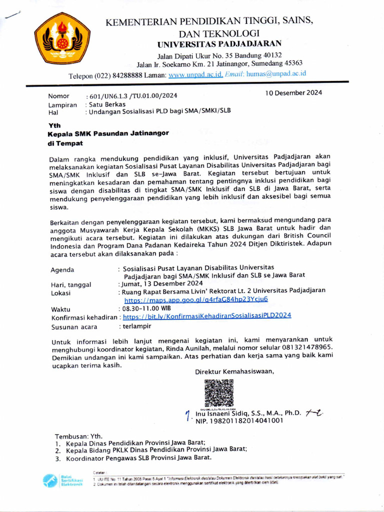 UNDANGAN PLD UNPAD | PDF