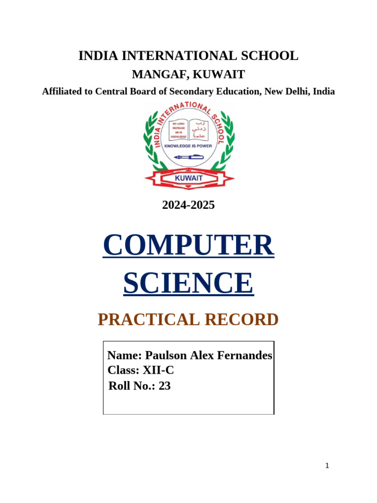 Computer Science Practicals Pdf Function Mathematics Parameter Computer Programming