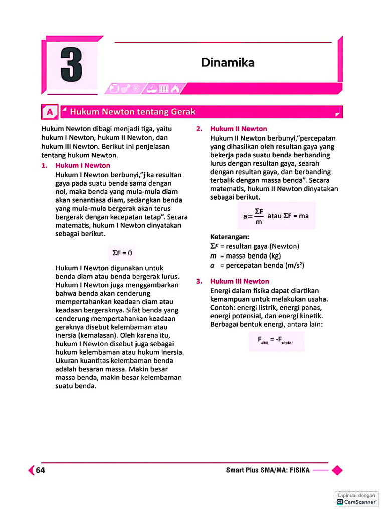 Materi Fisika SMA DINAMIKA | PDF