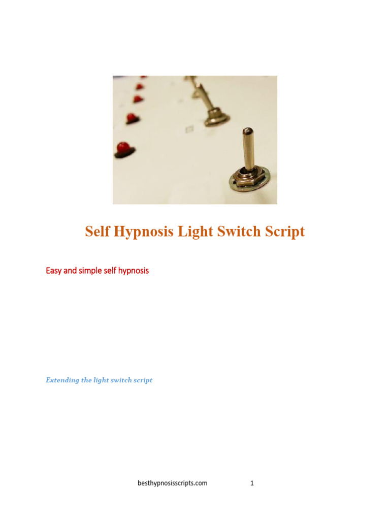 Self Hypnosis Light Switch Technique | PDF | Hypnosis | Thought
