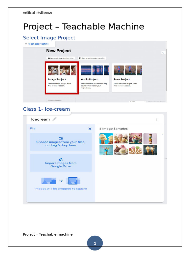 Teachable Machine AI Project Guide | PDF