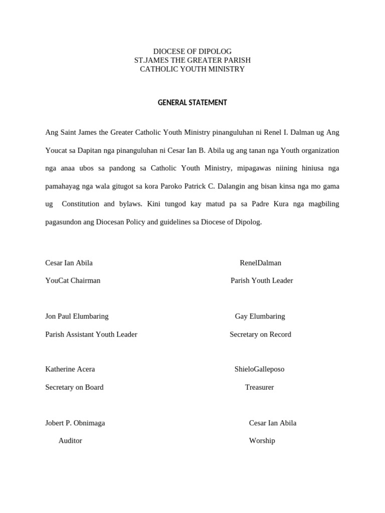 General Statement | PDF